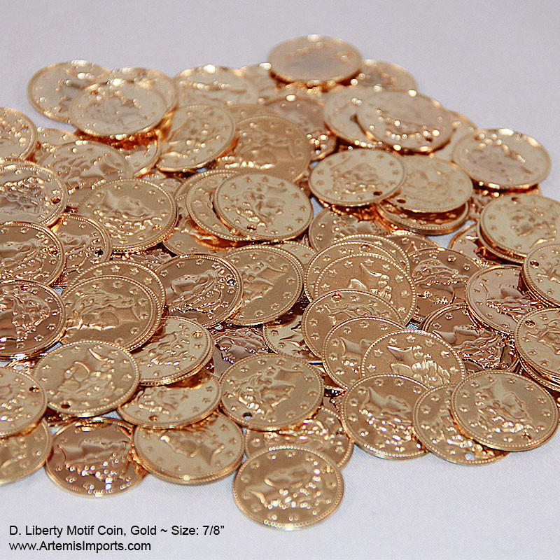 Belly Dance / Tribal Coins for Costuming - Liberty Motif Coin, 7/8 ...