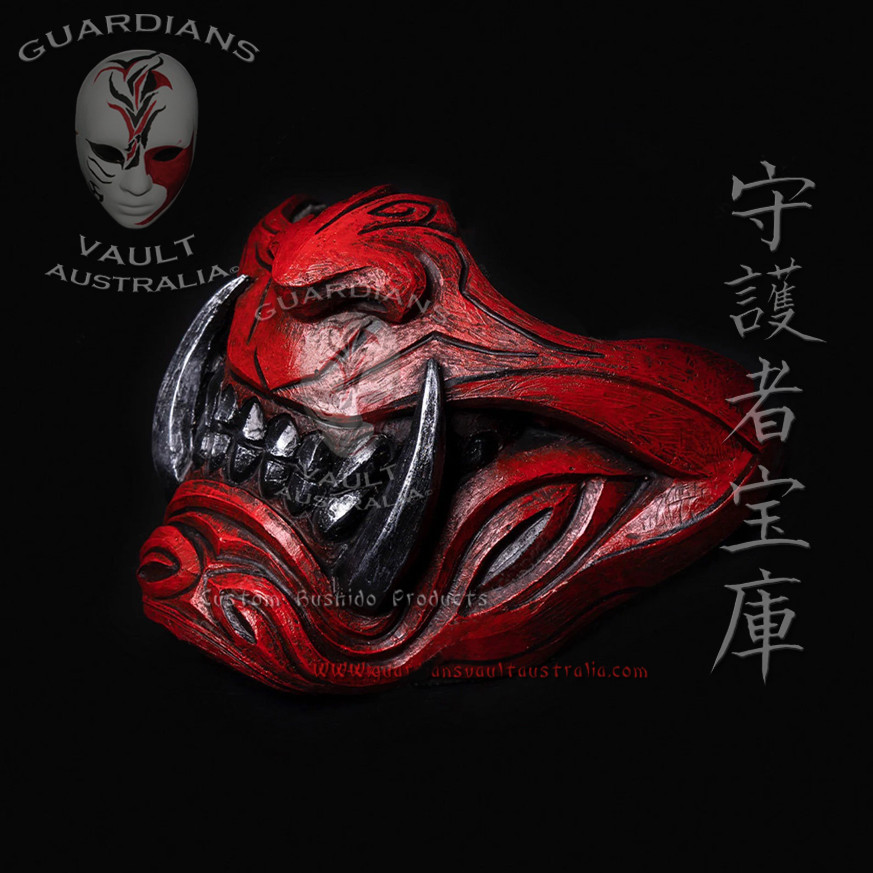 Smiling Assassin - Crimson Oni Menpo - Guardians Vault Australia