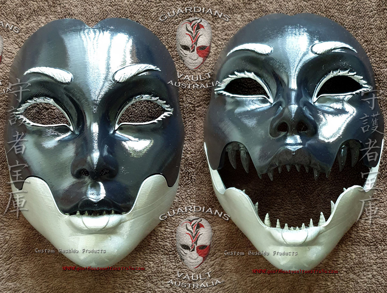 Gin no Kage - Silver Shadow Geisha Hannya Mask - Custom Painted STOCK ...