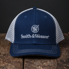 S&W® Classic Logo Blue/White Trucker Hat