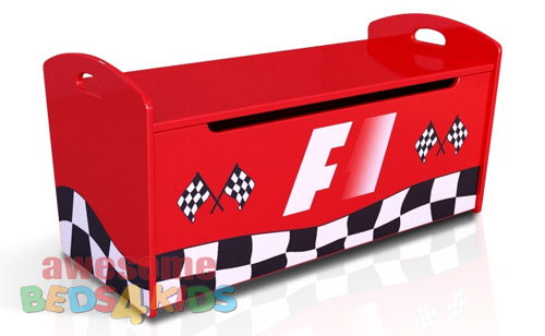 F1 Kids Toy Box | Kids Toy Box | Red Toy Box | Blue Toy Box | Car Toy ...