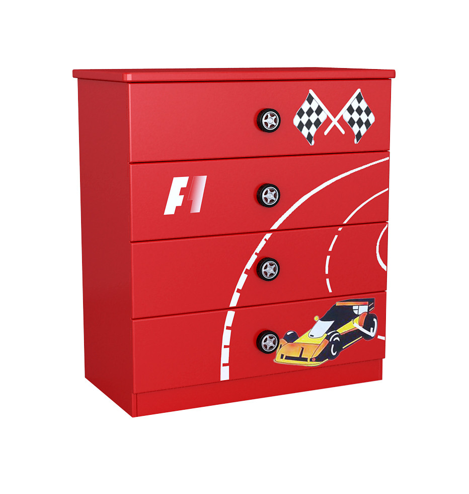 F1 Racing-Themed Kids Four Drawer Chest - Perfect for Young Car ...