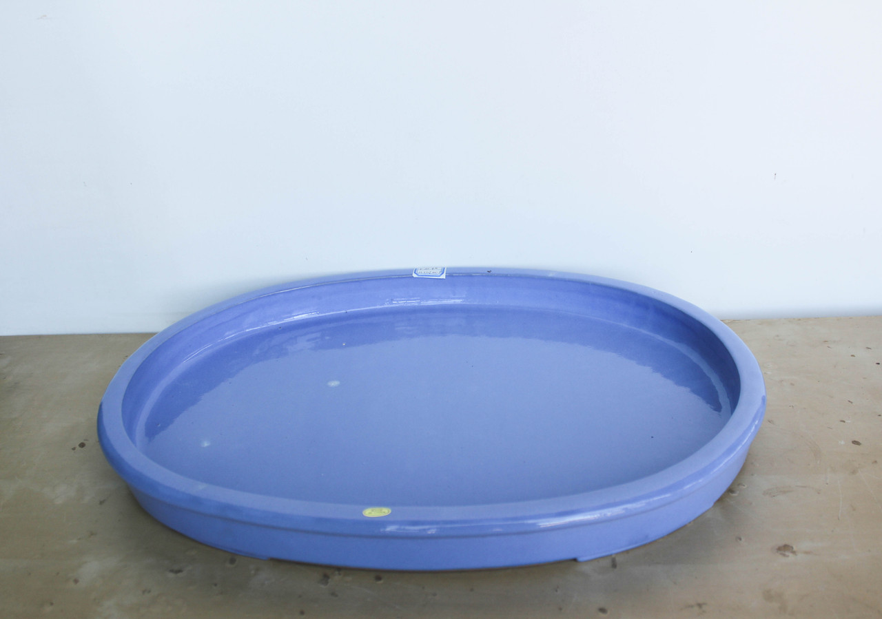 XXLarge Baby Blue Glazed Oval 20"L x 13.5"W x 1.5"Depth, Forest & Raft ...