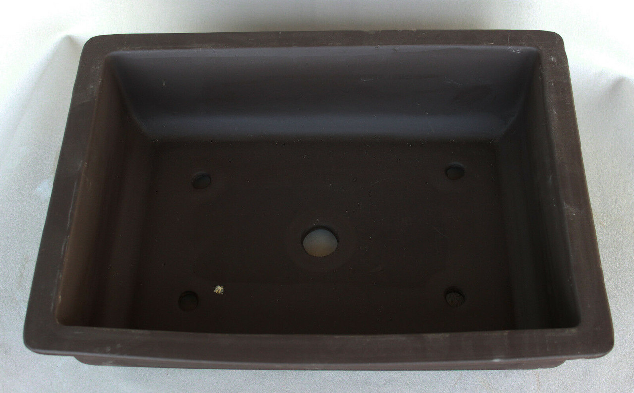 Japanese Yokkaichi Dark Brown Clay Unglazed Rectangle 16"L x 12"W x 4. ...