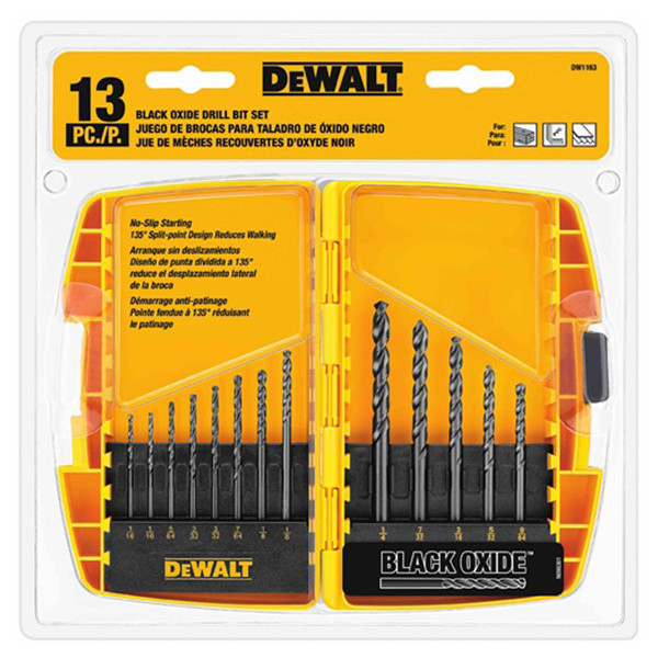 DEWALT DEW-DW1163 13-PC. Black Oxide Drill Bit Set - Atlas-Machinery
