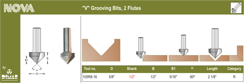 Dimar DIM-105R8-16 V Groove 5/8 90Deg - Atlas-Machinery