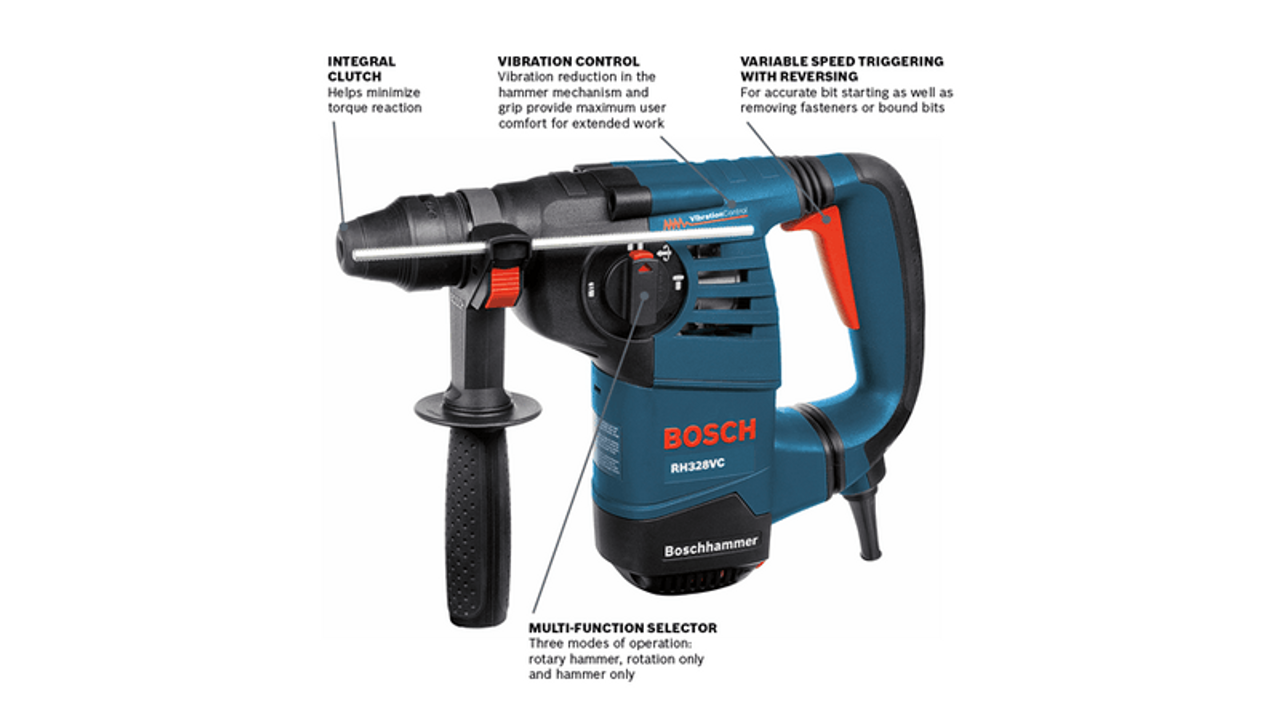 Bosch RH328VC - 1-1/8 SDS-Plus 8.0 AMP Rotary and Chipping Hammer