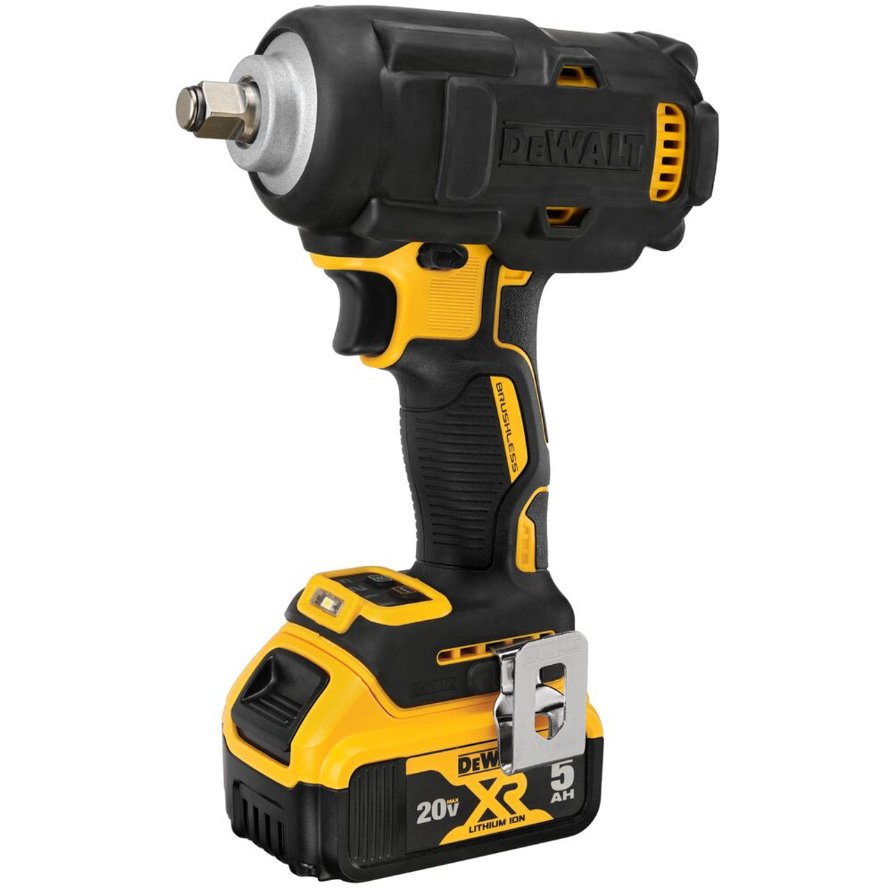DEWALT DEW DCF891P2 20V MAX XR 1 2in Mid Range Impact Wrench 2x 5.0Ah Kit with Hog Ring Anvil Atlas Machinery