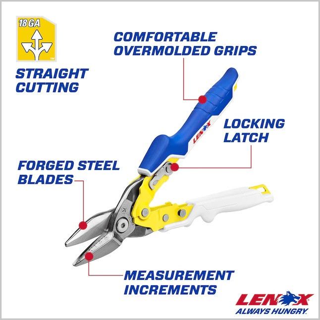Lenox LEN-LXHT14340 Straight Aviation Forged Steel Cut Snips - Atlas ...