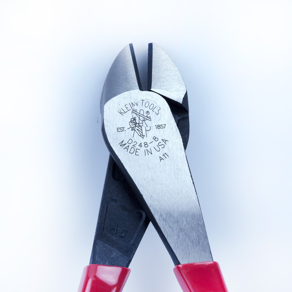 Klein Tools KLE-D2488 8in Diagonal Cutting Pliers Angled Head Short Jaw ...