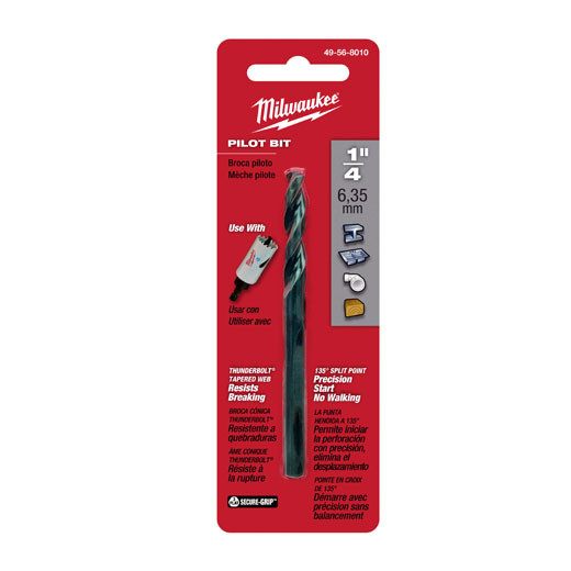 Milwaukee MIL-49-56-8010 High Speed Steel Pilot Bit 1/4in x 3-1/2in ...