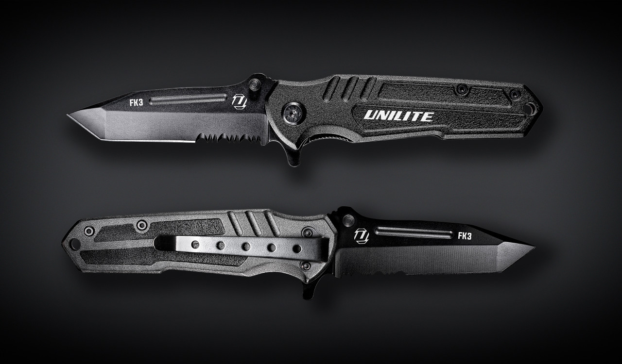 Unilite UNI-FK3 Heavy Duty Folding Utility Knife With Clip Point Blade ...