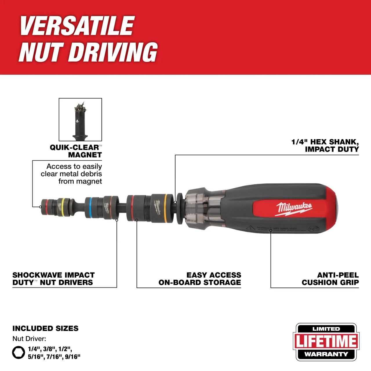 Milwaukee MIL-48-22-2921 Multi-Nut Driver With SHOCKWAVE Impact Duty ...