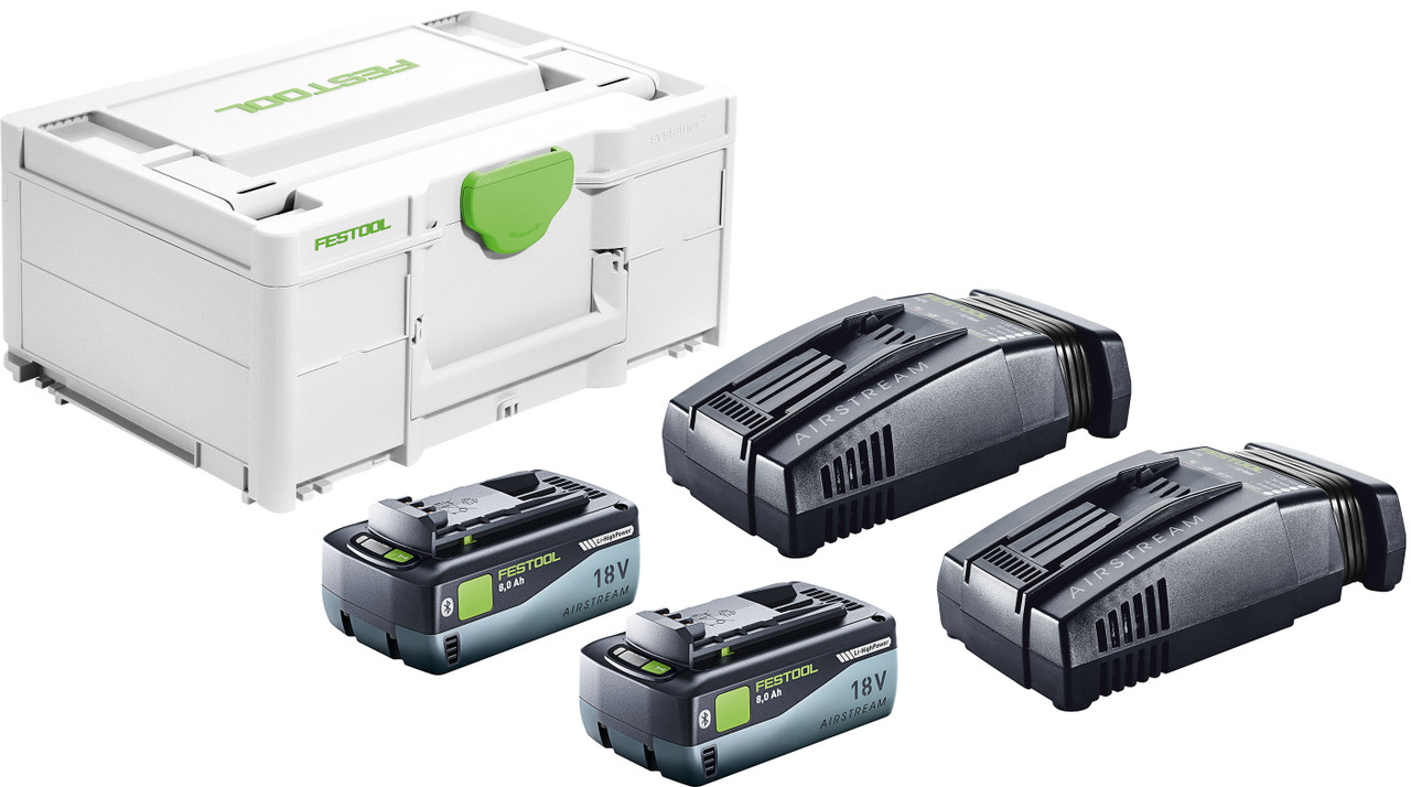 Festool FES-577328 18V 2x 8.0Ah/2xSCA16 Energy Set SYS - Atlas-Machinery