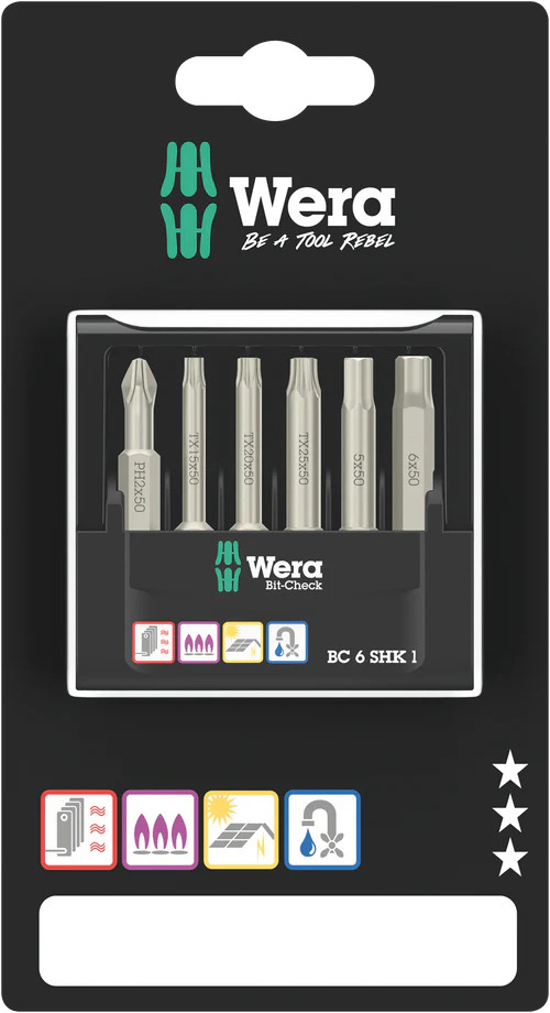 Wera Tools WERA-05073631001 6pc Bit-Check Set 50mm - Atlas-Machinery