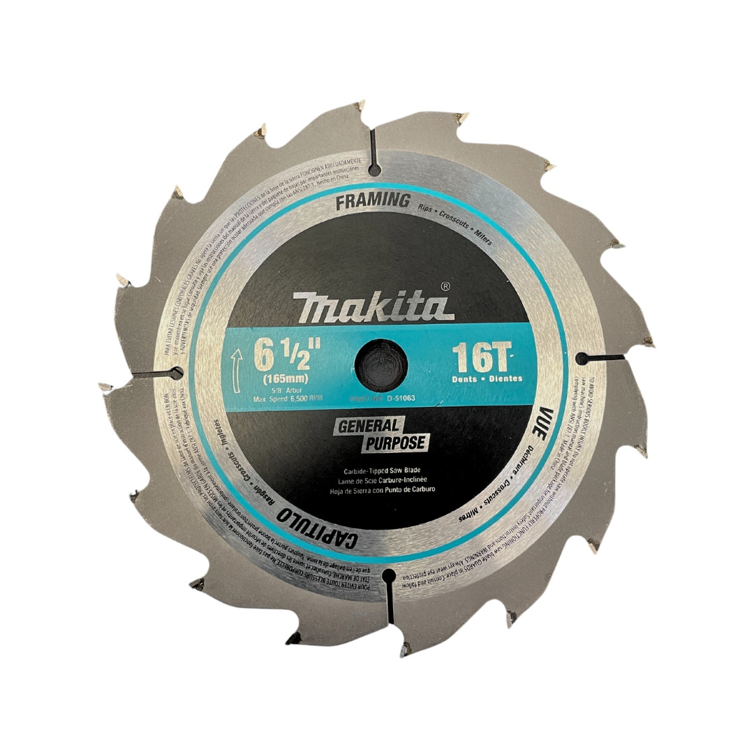 Makita MAK-D-51063 6-1/2in 16T Wood Circular Saw Blade - Atlas-Machinery