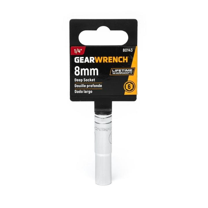 GEARWRENCH GW-8014X 1/4in Drive 6 Point Deep Metric Socket - Atlas ...