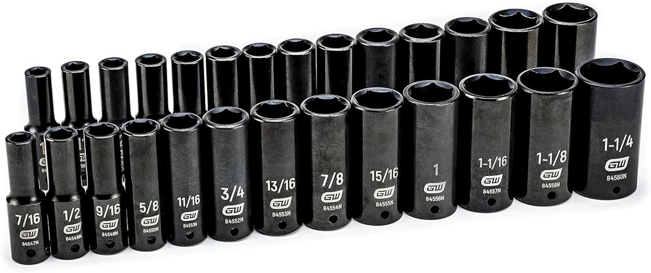 GEARWRENCH GW-84949N 1/2in Drive 6 Point Deep Impact SAE/Metric Socket ...