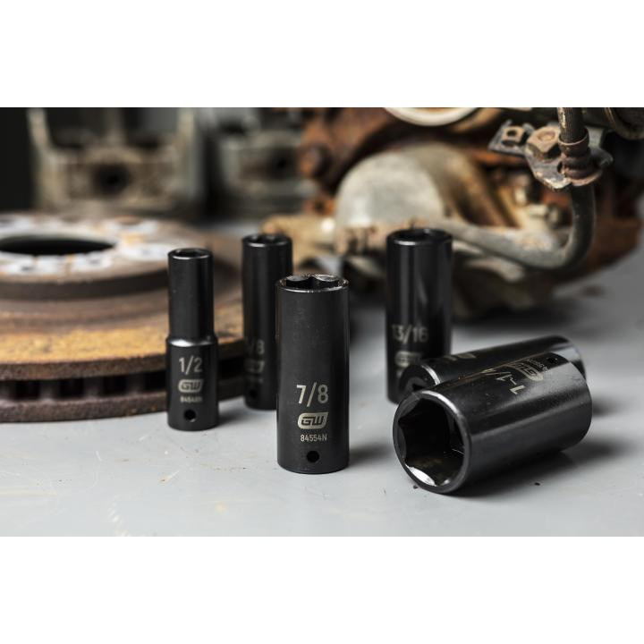 GEARWRENCH GW-84934N 1/2in Drive 6 Point Deep Impact SAE Socket Set 19 ...