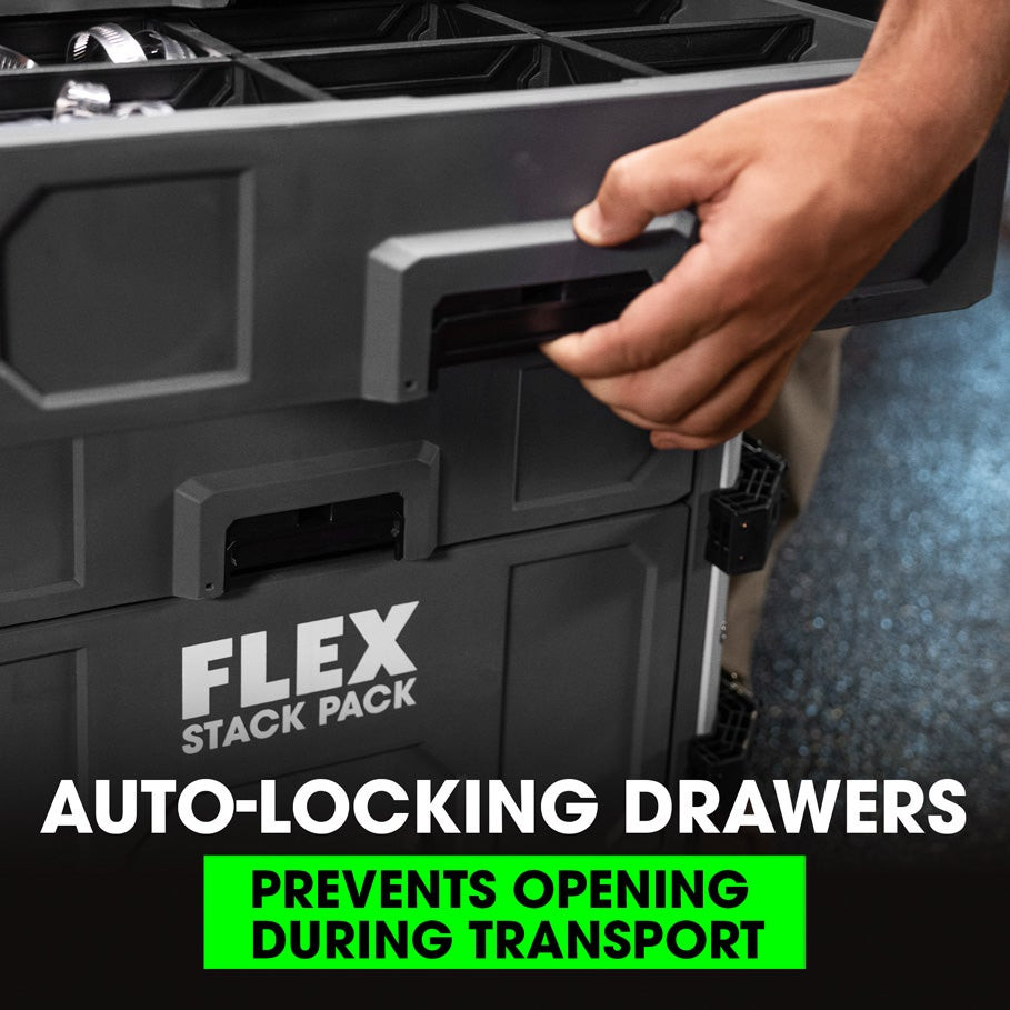 FLEX FL-FS1105 STACK PACK - 3-Drawer Tool Box - Atlas-Machinery