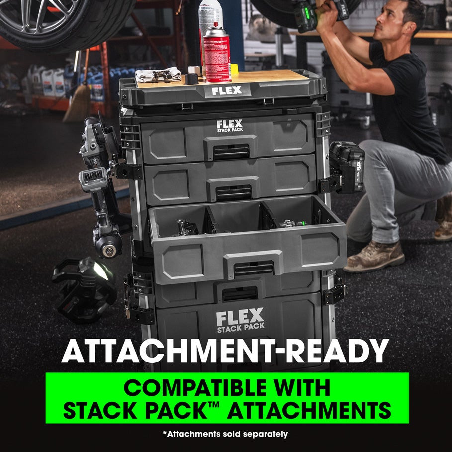 FLEX FL-FS1105 STACK PACK - 3-Drawer Tool Box - Atlas-Machinery