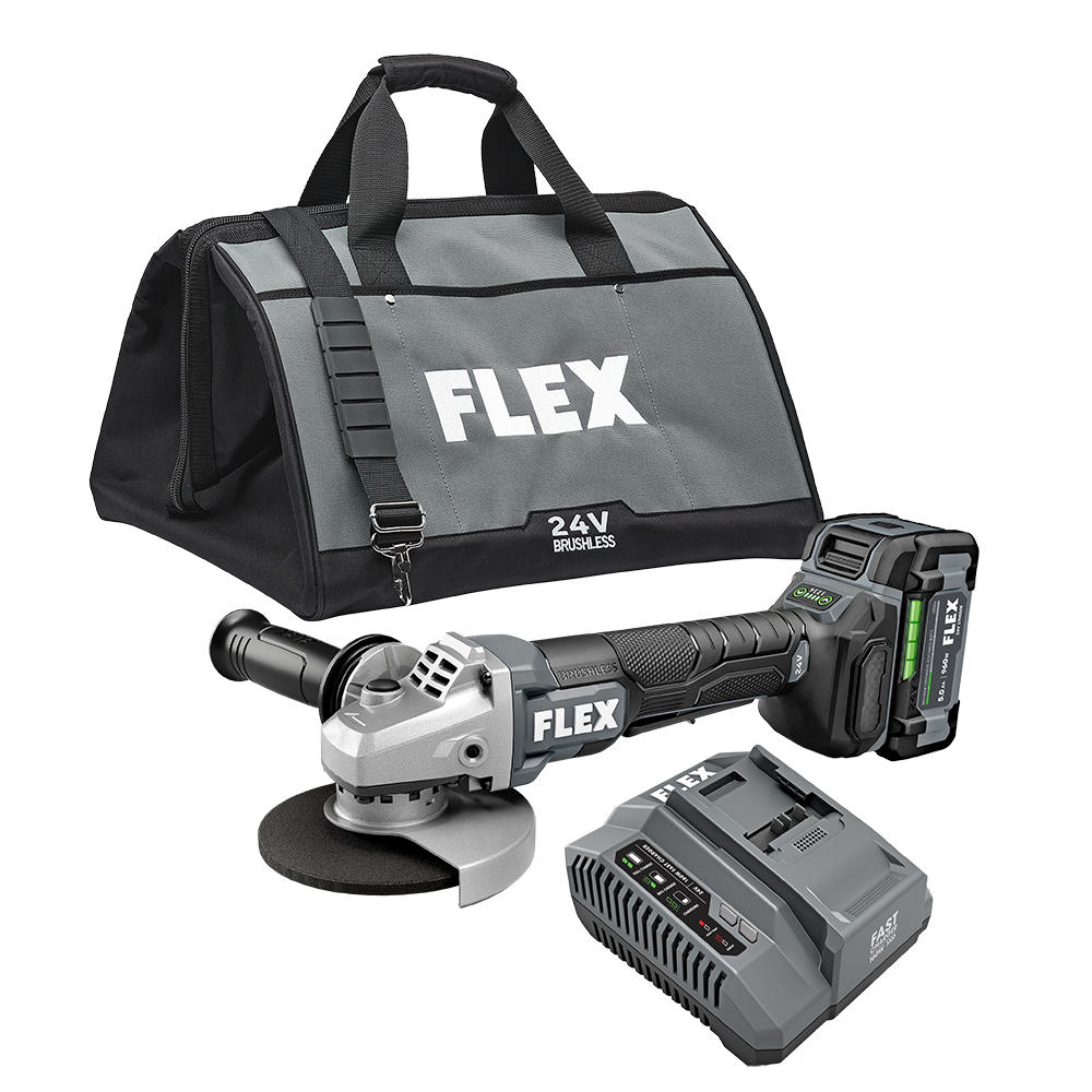 FLEX FL-FX3171A-1C 24V 5in Variable Speed Angle Grinder with Paddle ...