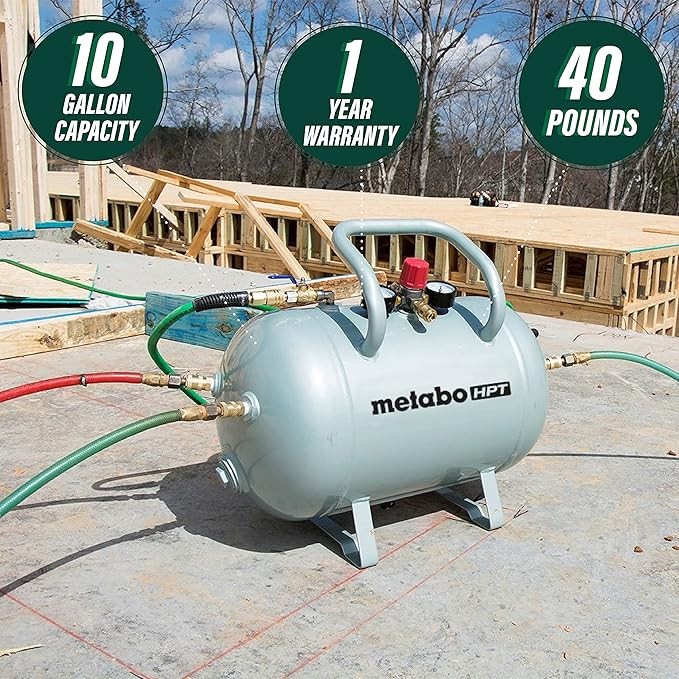 Metabo HPT HPT-UA3810ABCM 10 Gallon ASME Certified Reserve Air Tank ...
