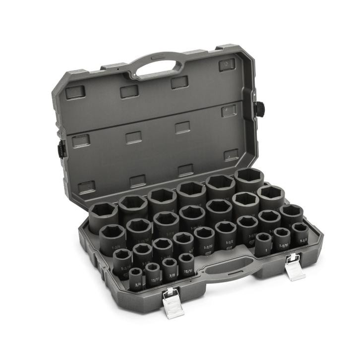 GEARWRENCH GW-84037 3/4in Drive 6 Point SAE Deep Impact Socket Set 29 ...