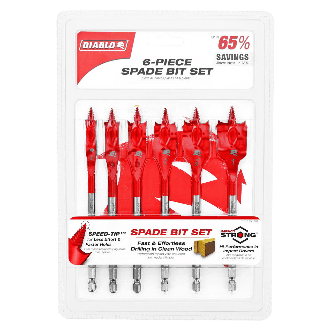 Diablo FRE-DSP2920-S6 Spade Bit Set For Wood 6 -Pack - Atlas-Machinery