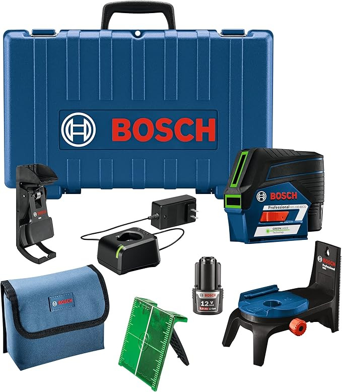 Bosch BOS-GCL100-80CG 12V Max Connected Green-Beam Cross-Line Laser ...