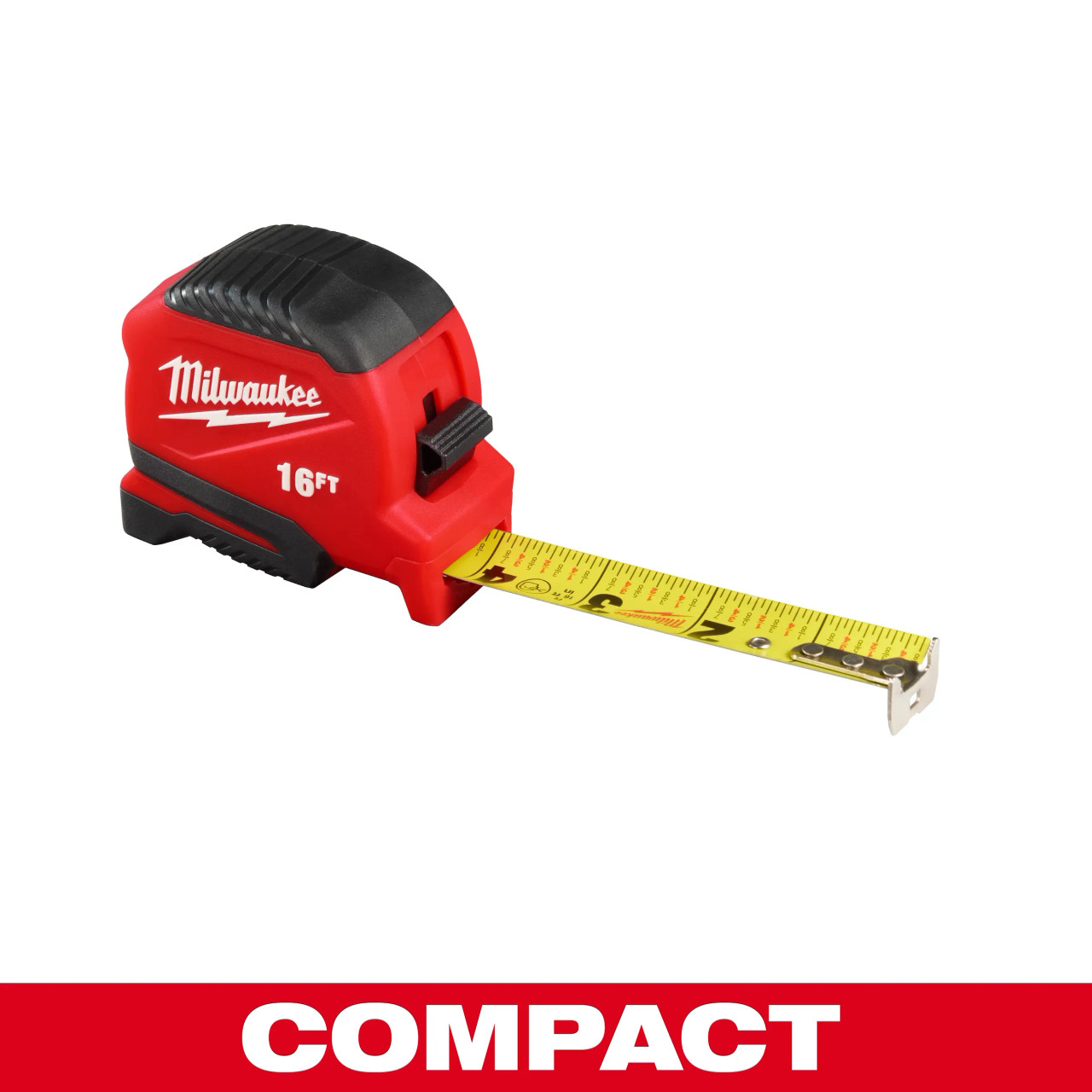 Milwaukee MIL-48-22-1716 16ft Compact Tape Measure - Atlas-Machinery