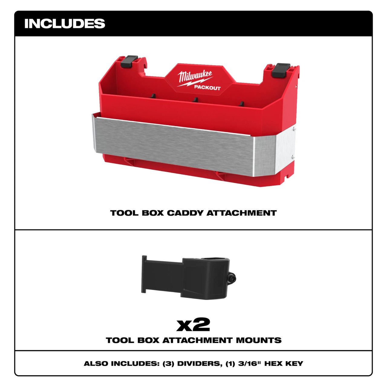 Milwaukee MIL-48-22-8602 PACKOUT Tool Box Caddy Attachment - Atlas ...