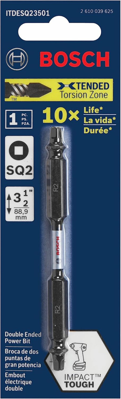 Bosch BOS-ITDESQ2XX Impact Tough Square Number 2 Double-Ended Bit ...