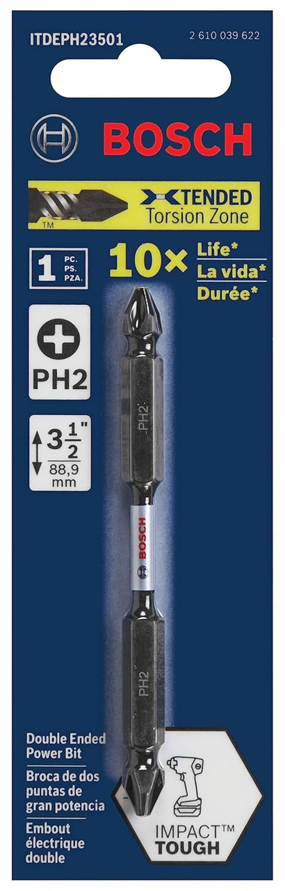 Bosch BOS-ITDEPH2XX Impact Tough Phillips Number 2 Double-Ended Bit ...