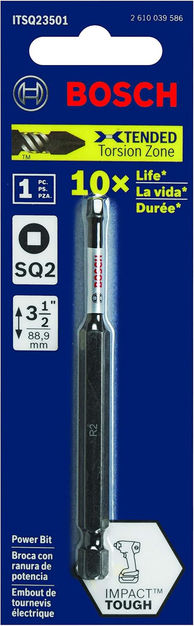 Bosch BOS-ITSQ2XX Impact Tough Square Number 2 Power Bit - Atlas-Machinery