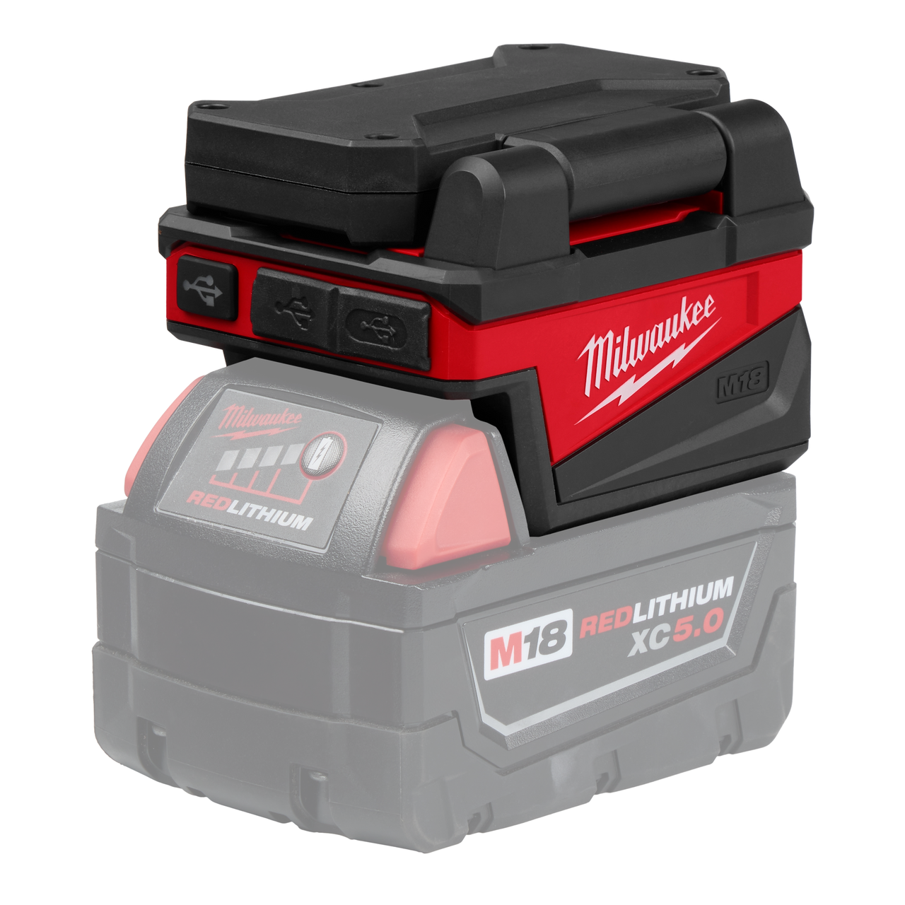 Milwaukee MIL-2359-20 M18 ROVER Compact Folding Flood Light w/ USB Charging for Other Devices ...