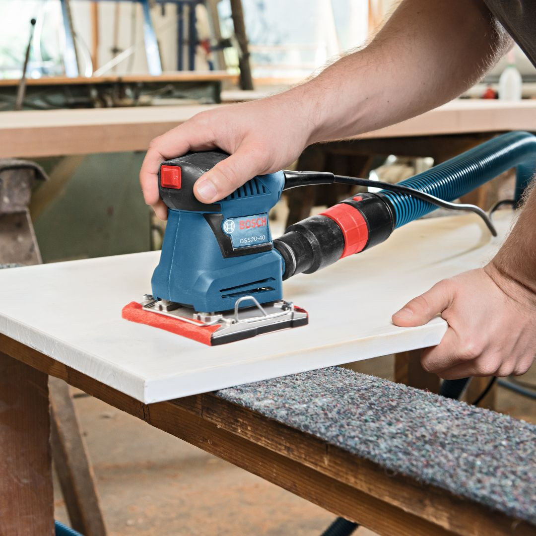 Bosch BOS-GSS20-40-ROS10 5in Palm Random Orbit Sander and 1/4-Sheet Orbital Finishing Sander 2 ...