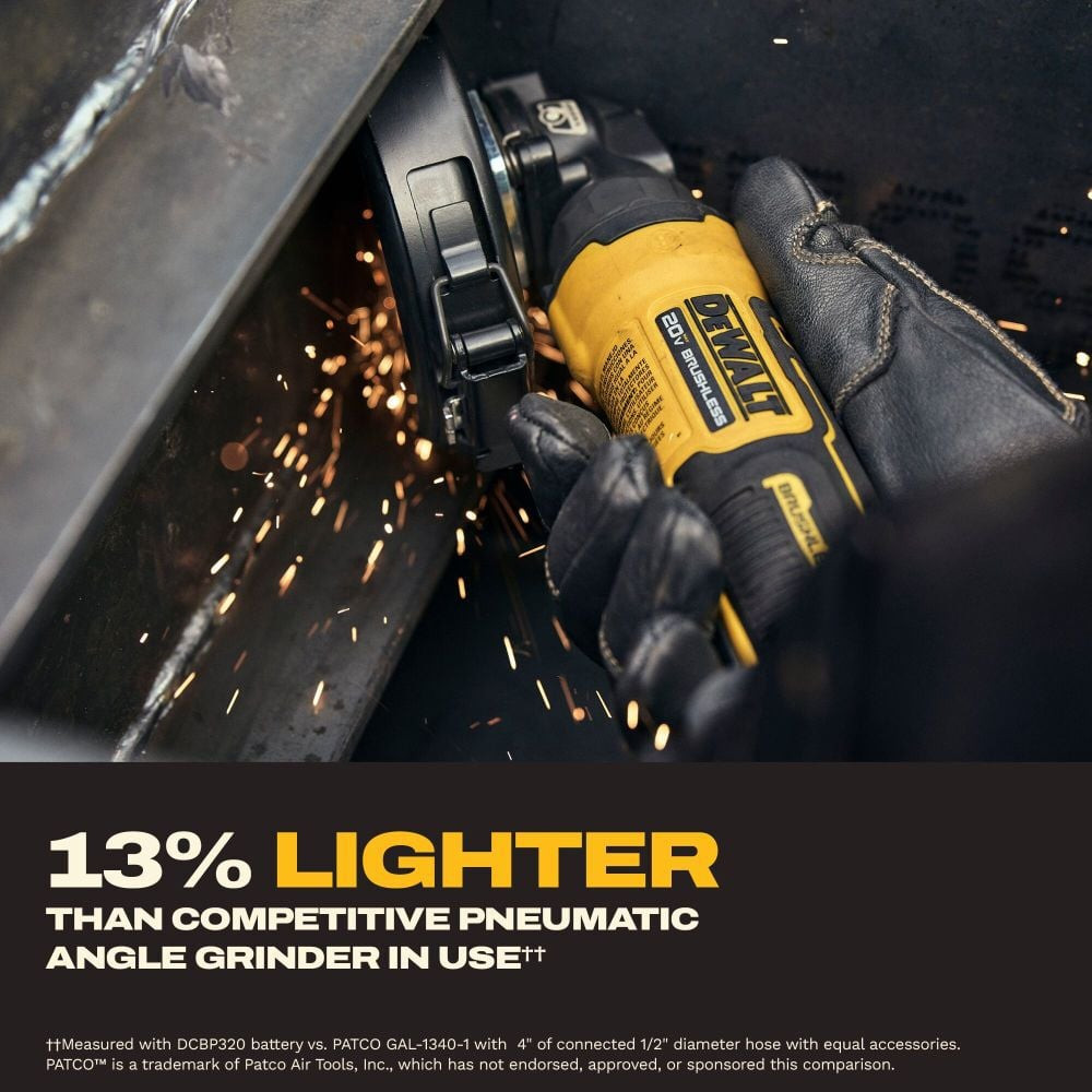 DEWALT DEW-DCG400S2 ATOMIC 20V MAX 4in Angle Grinder XR POWERSTACK 2x 3 ...
