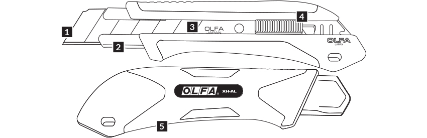 Olfa Blades OLFA-XH-AL 25mm Extra Heavy-Duty Fiberglass Utility Knife - Atlas-Machinery