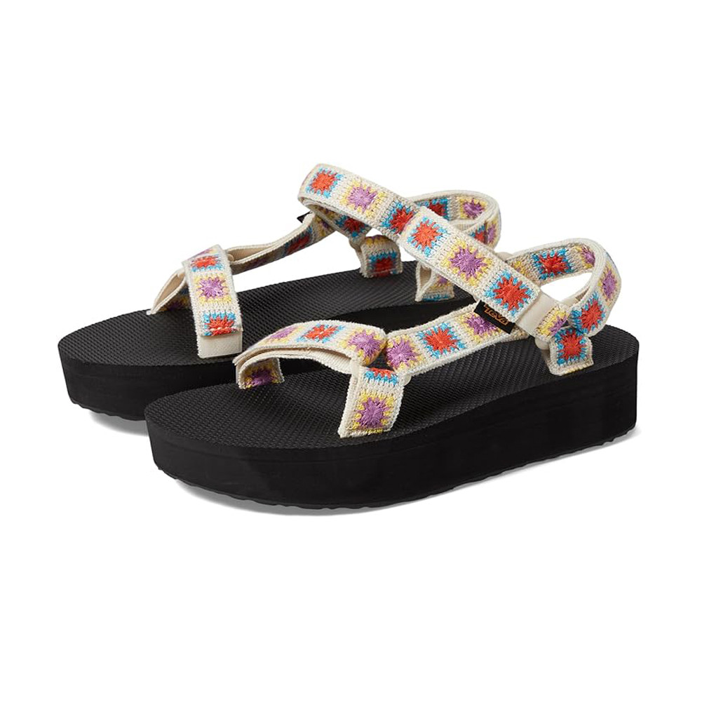 Teva Women's Flatform Universal Crochet Sandal - Multi-Coloured ...