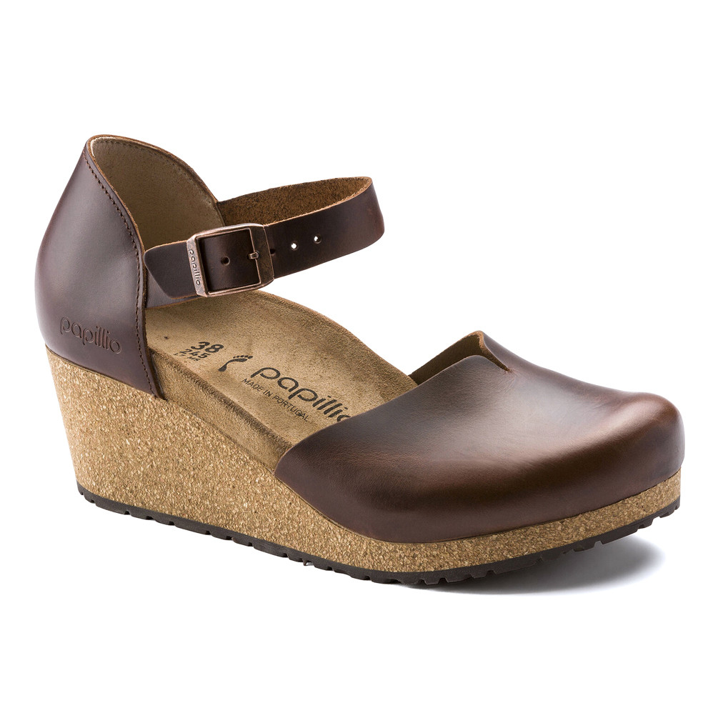 Papillio Women's Mary Wedge - Brown | Discount Birkenstock Ladies Shoes ...