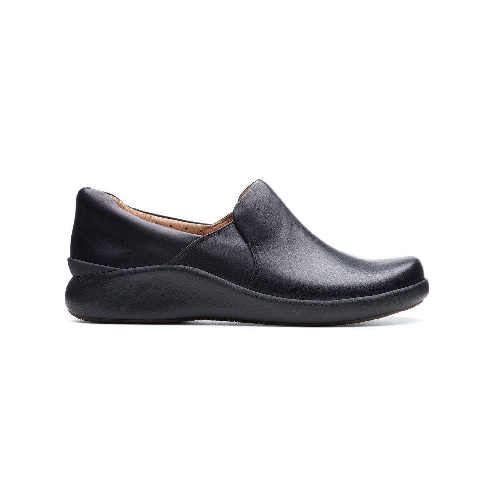 Clarks Women's Un Loop 2 Step Loafer - Black | Discount Clarks Ladies ...