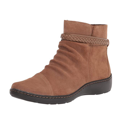Clarks Women's Cora Braid Boot - Brown | Discount Clarks Ladies Boots ...