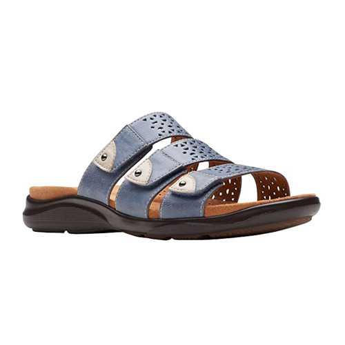 Clarks Women's Kilty Walk Slide Sandal - Blue | Discount Clarks Ladies ...