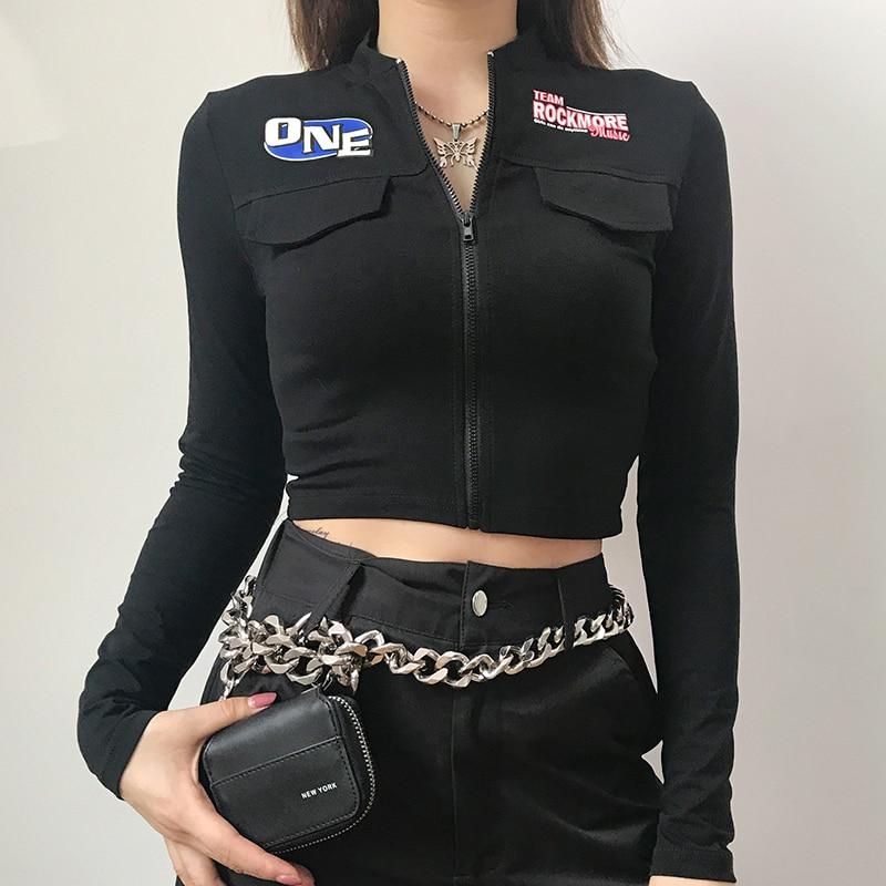 GRUNGE BIKER STYLE CROPPED BLACK JACKET - Cosmique Studio