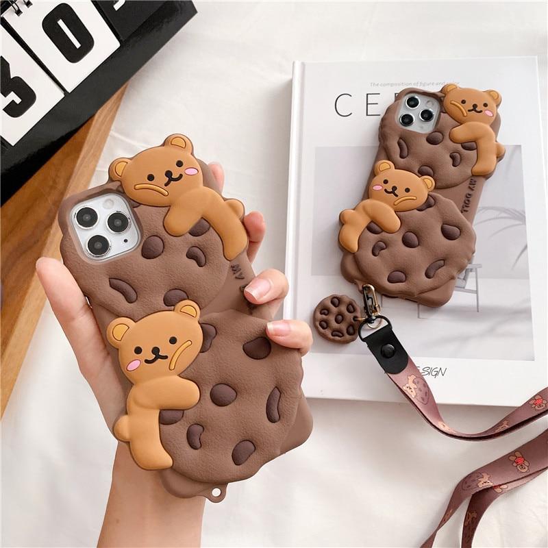 CUTE CHOCOLATE COOKIES AND BEARS PHONE CASE - Cosmique Studio
