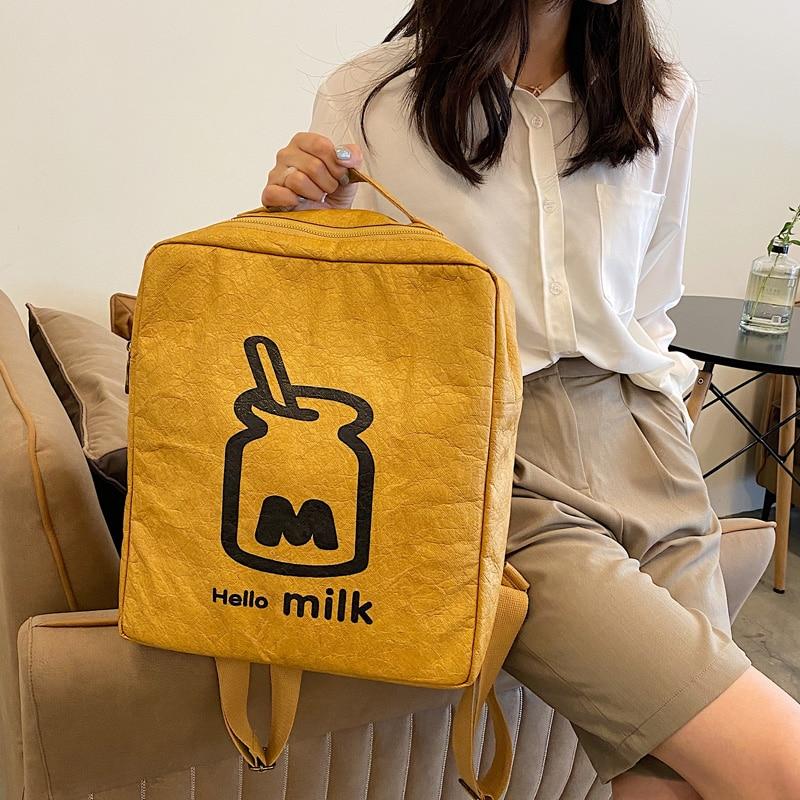 HELLO MILK SQUARED YELLOW BACKPACK - Cosmique Studio