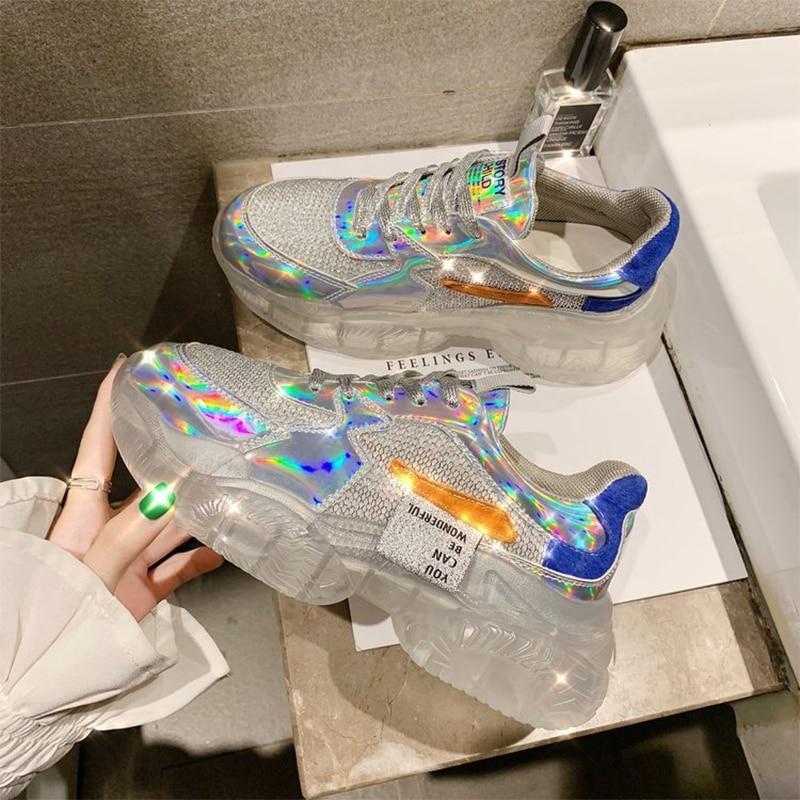 TRANSPARENT CHUNKY SNEAKERS - Cosmique Studio