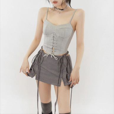 Preppy Style Zipper Mini Skirt - Cosmique Studio