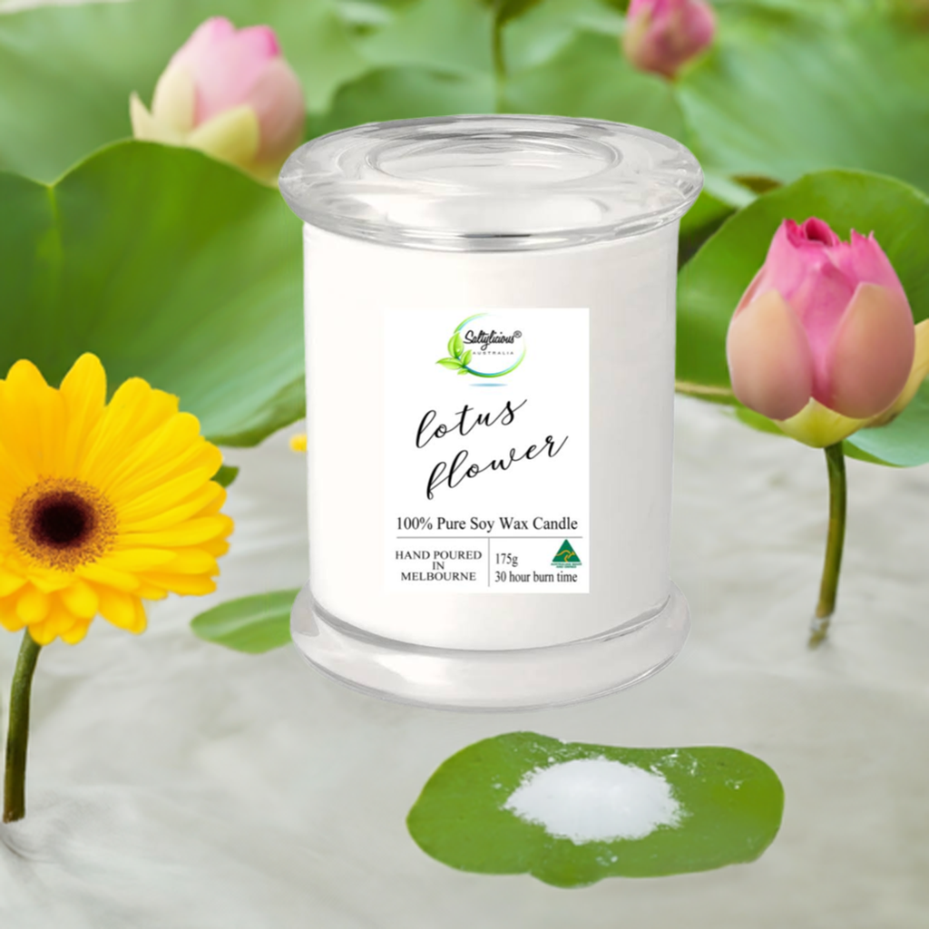 Lotus Flower Soy Candles 175 Gram - Saltylicious® Bath Body and Beauty ...